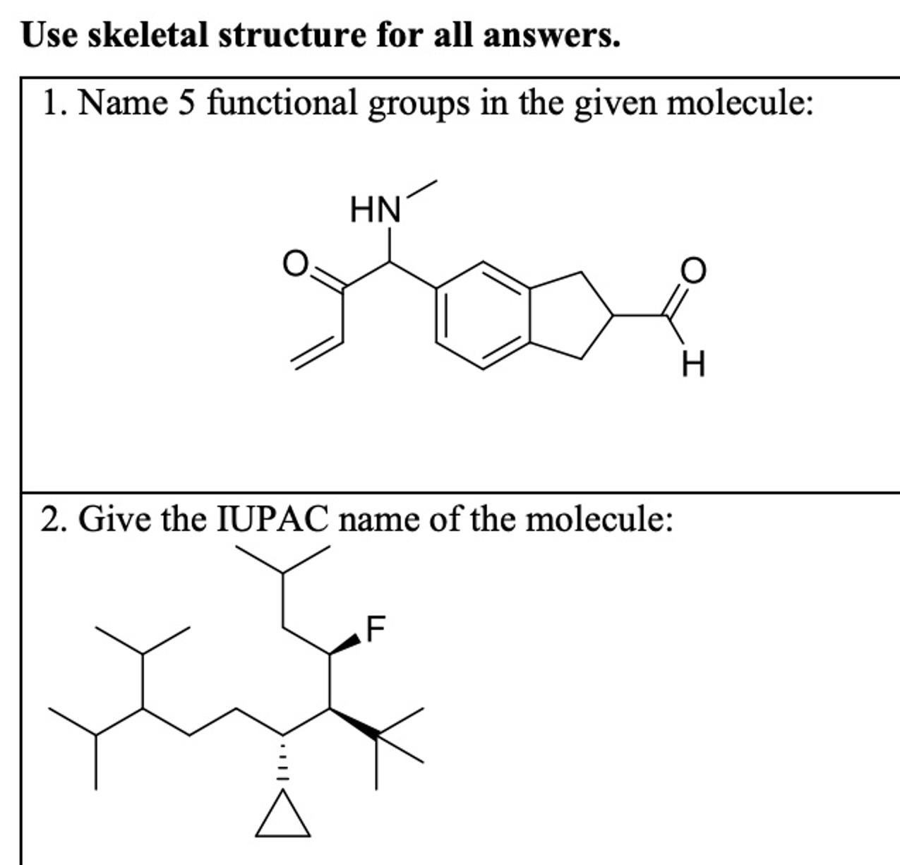 Solved 1. ﻿Name 5 ﻿functional groups in the given | Chegg.com