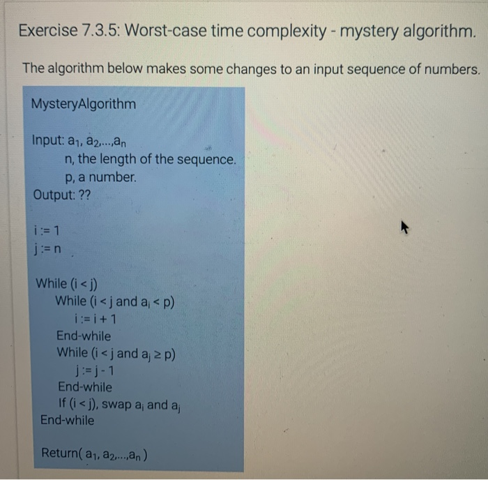 Answered Exercise 735 Worst Case Time Complexity Myst