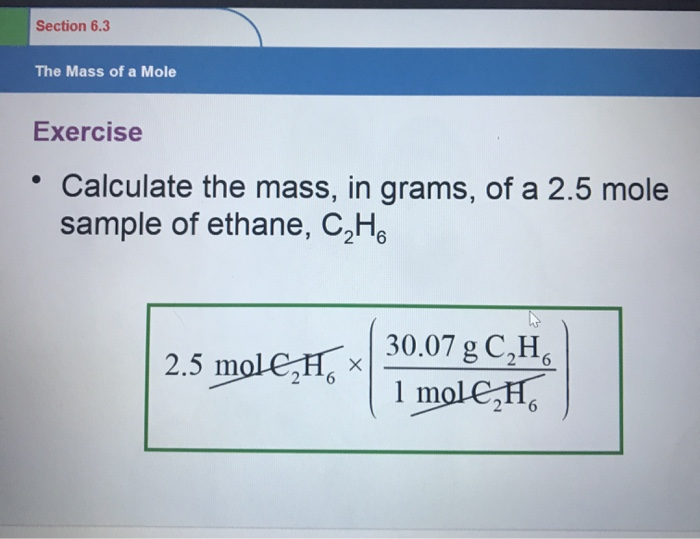 Solved Section 6.3 The Mass of a Mole Exercise • Calculate | Chegg.com