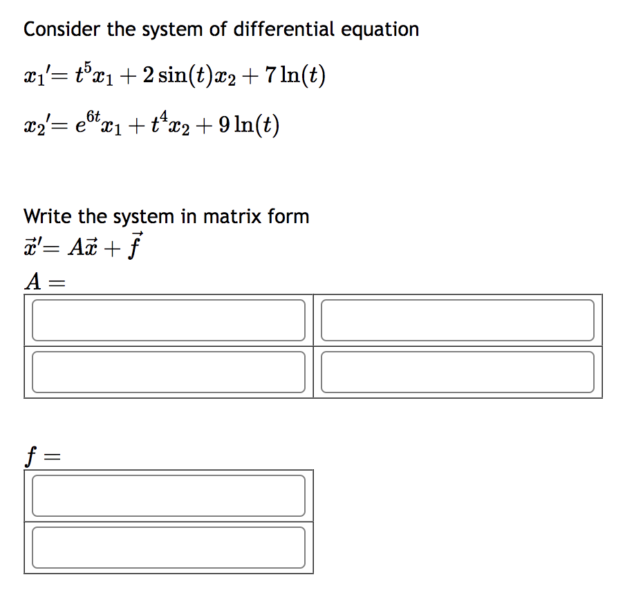 Solved Consider the system of differential | Chegg.com