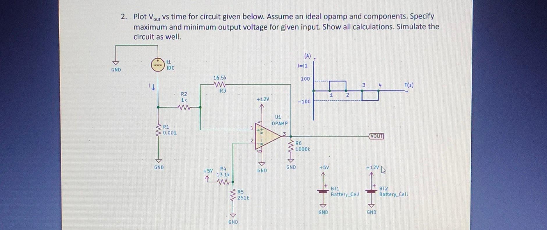 Solved . Plot Vout vs time for circuit given below. Assume | Chegg.com