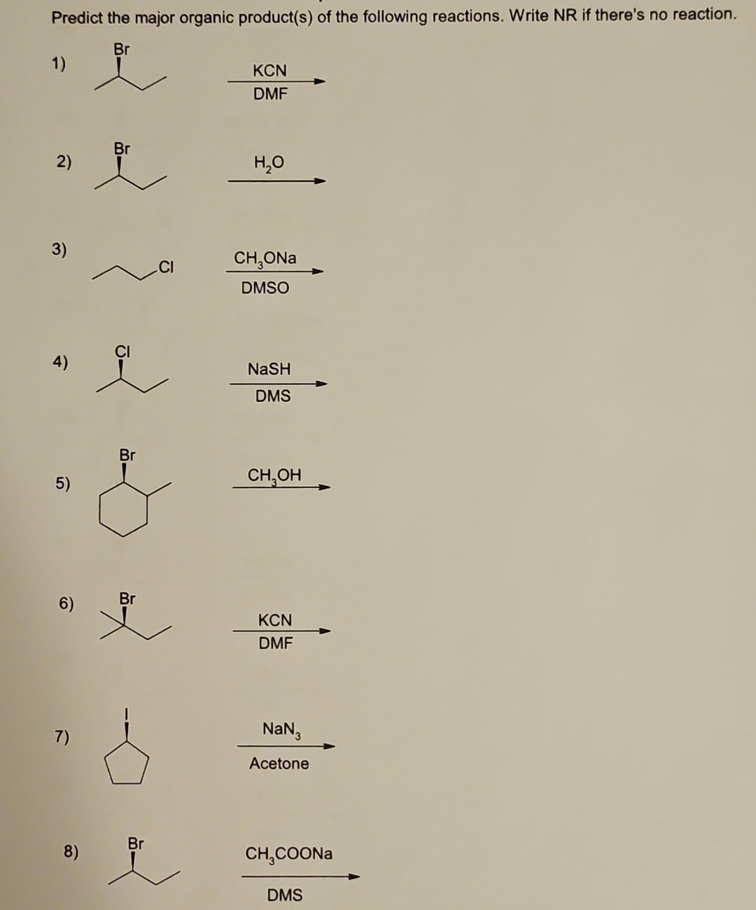 Solved Predict the major organic product(s) ﻿of the | Chegg.com