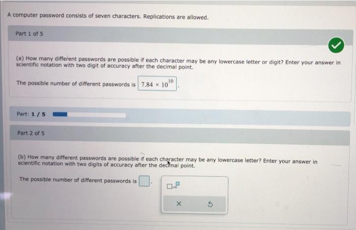 Solved A computer password consists of seven characters. | Chegg.com