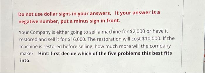Solved Do not use dollar signs in your answers. It your | Chegg.com