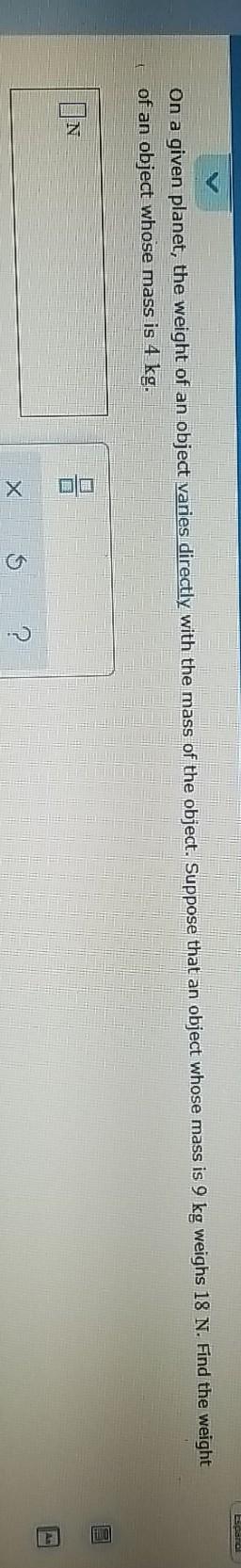 Solved On a given planet, the weight of an object varies | Chegg.com