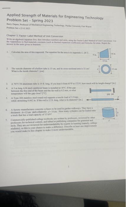 Solved Applied Strength of Materials for Engineering | Chegg.com