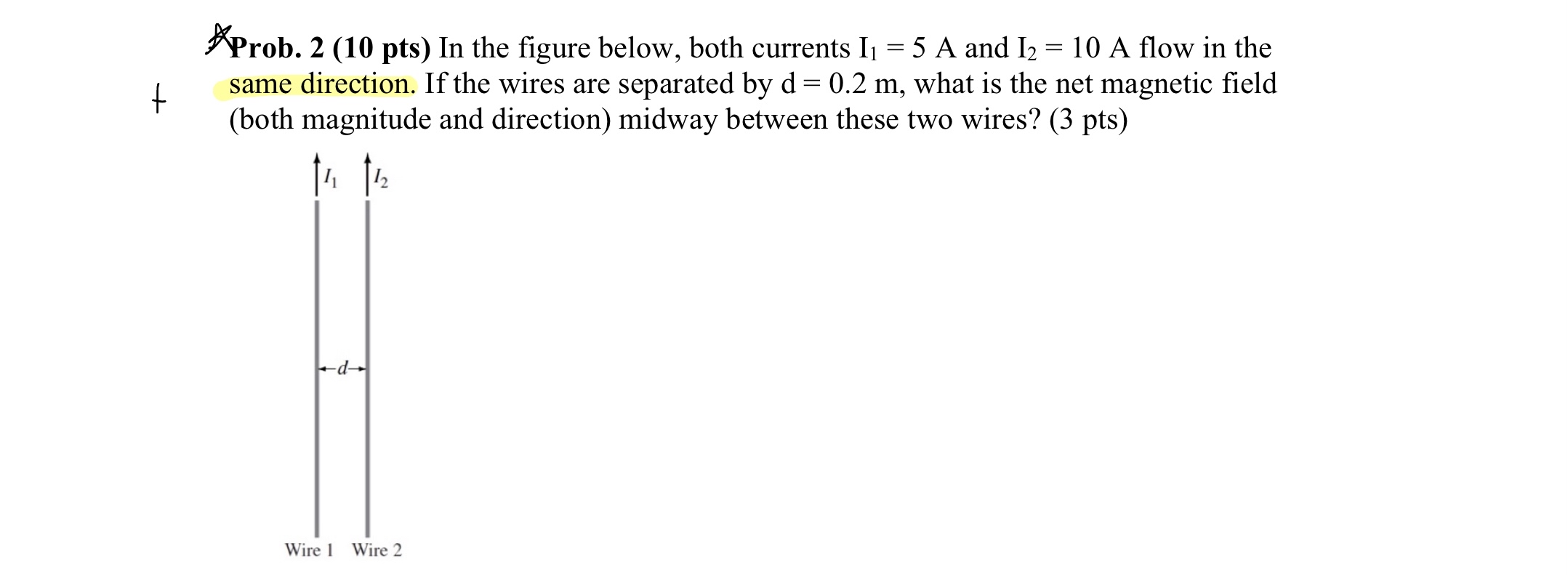 Solved In the figure below, both currents I1=5A and I2=10A | Chegg.com
