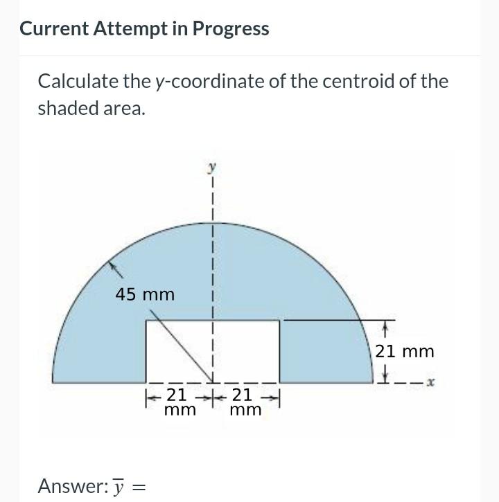Solved Calculate the y-coordinate of the centroid of the | Chegg.com