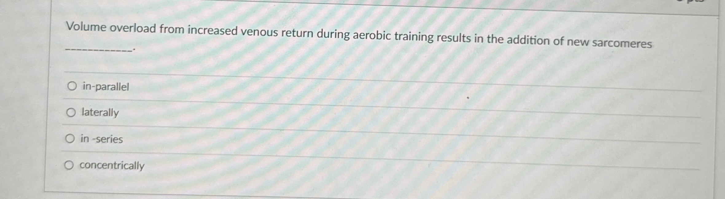 Solved Volume overload from increased venous return during | Chegg.com