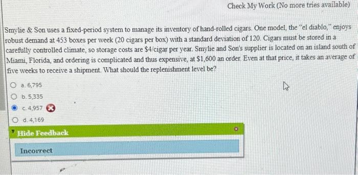 Solved Smylie \& Son uses a fixed-period system to manage | Chegg.com