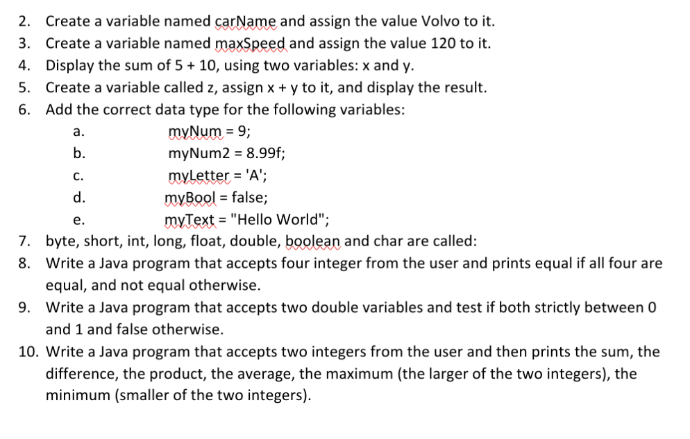 Solved C 2 Create A Variable Named CarName And Assign The Chegg