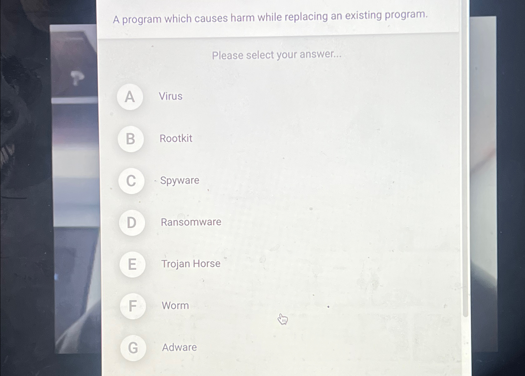 Solved A program which causes harm while replacing an | Chegg.com