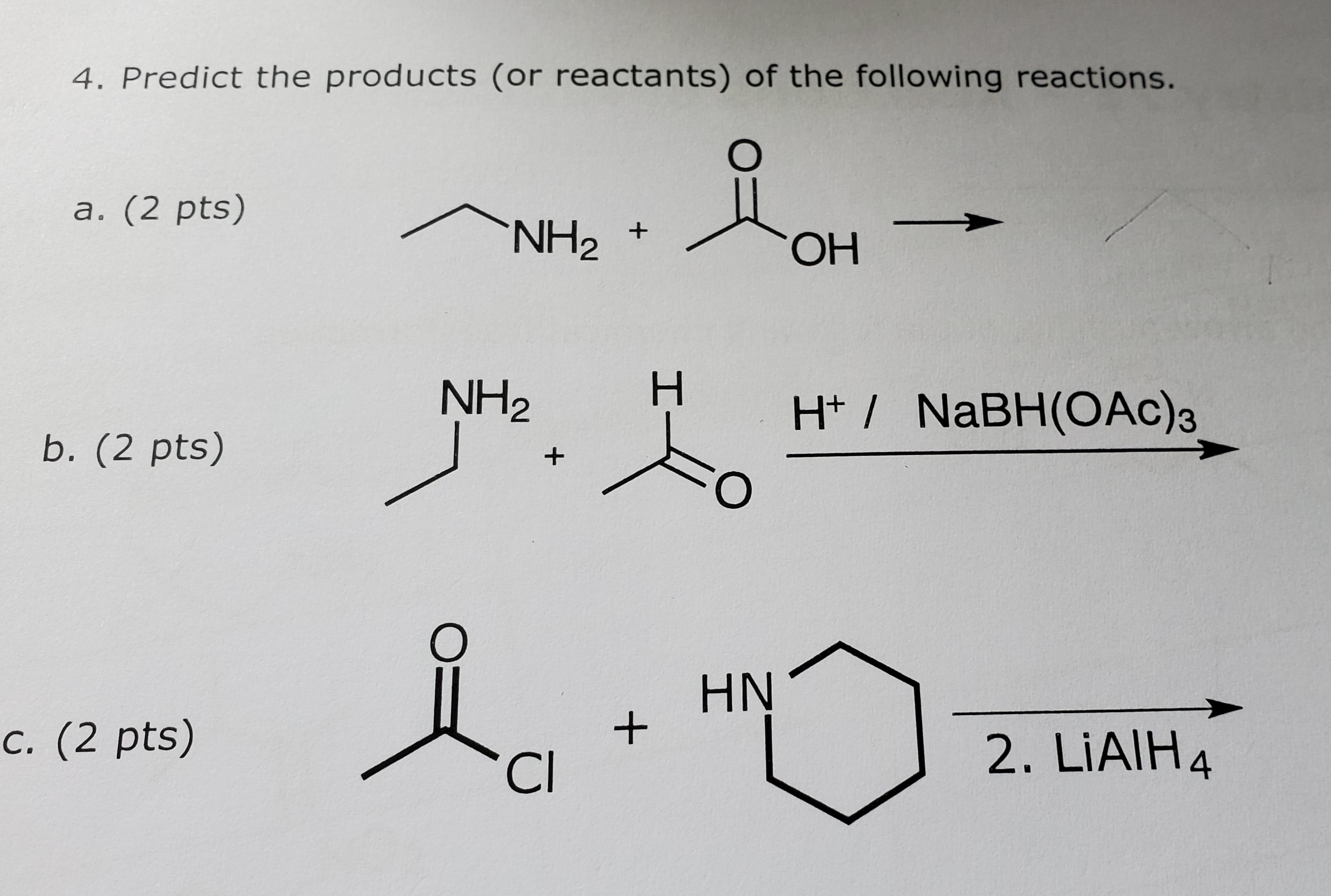 Solved Predict the products (or reactants) ﻿of the following | Chegg.com