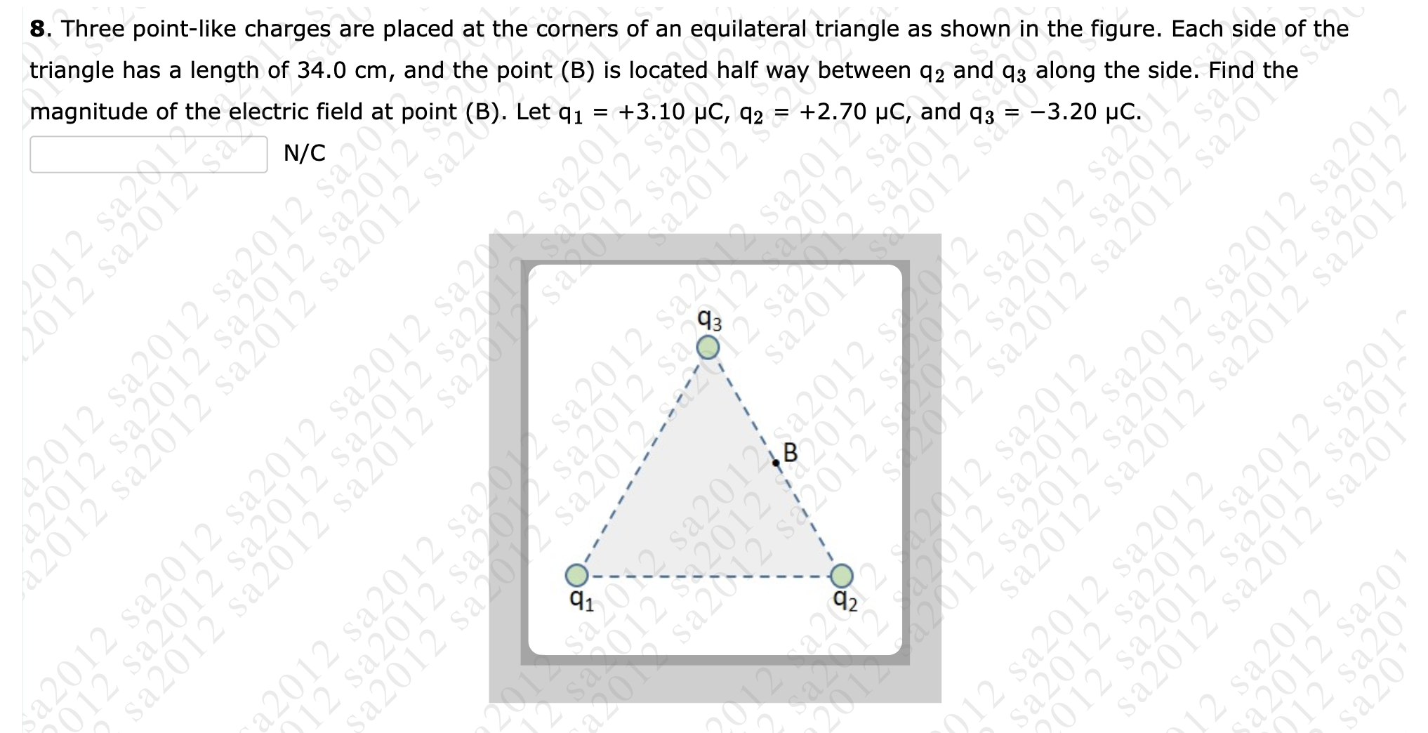 Solved Three point-like charges are placed at the corners of | Chegg.com