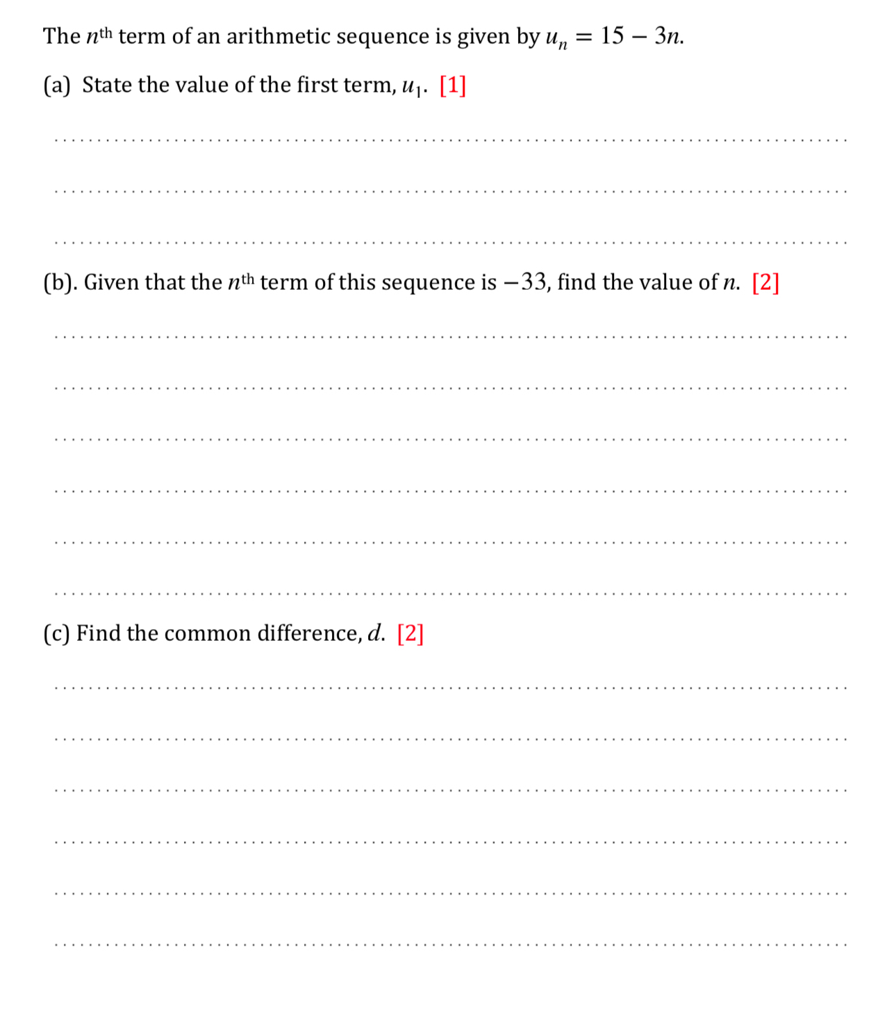 Solved The nth ﻿term of an arithmetic sequence is given by | Chegg.com