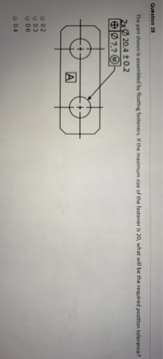Solved Question 28 The part shown is assembled by floating | Chegg.com