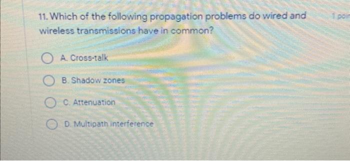 Solved 11. Which of the following propagation problems do | Chegg.com