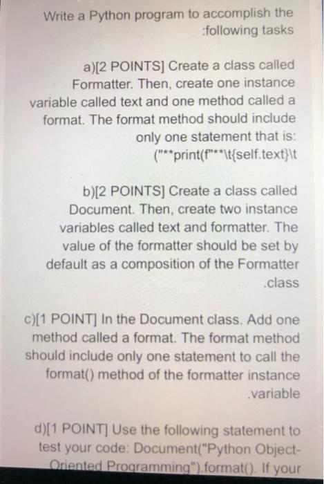 Solved Write a Python program to accomplish the following | Chegg.com
