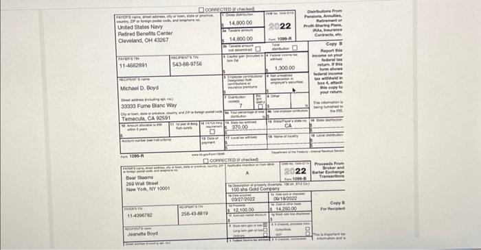 Solved Comprehensive Problem Two Michael and Jeanette Boyd's | Chegg.com