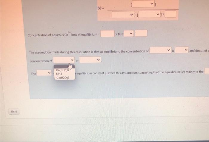 Solved A. Assume that in the reaction of [Co(H2O)6]3+ ions | Chegg.com