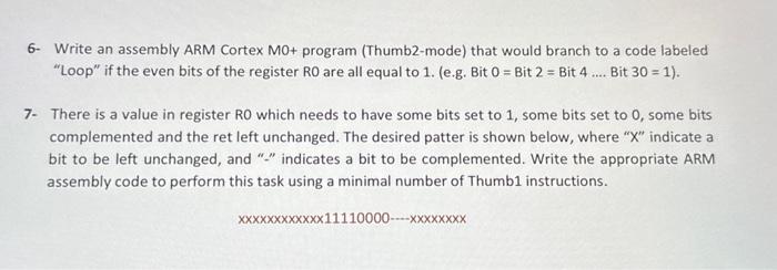 Solved 6 Write An Assembly Arm Cortex Mo Program 
