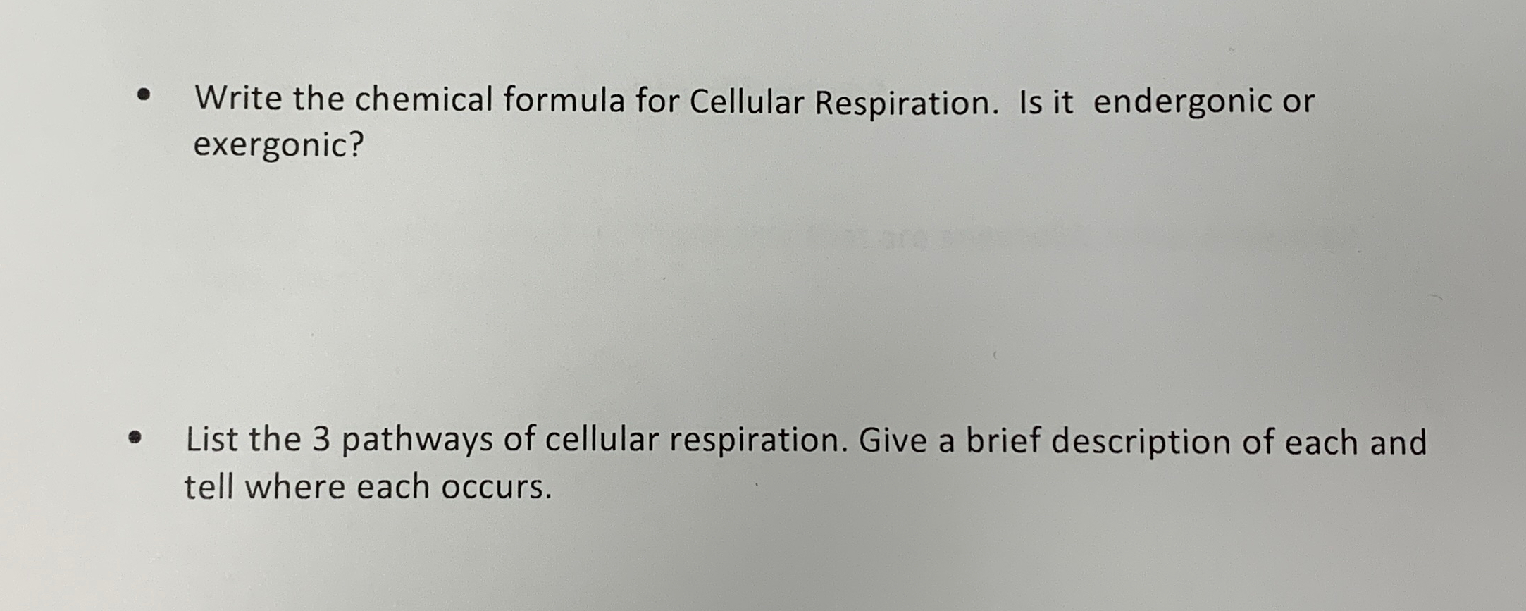 Solved Write the chemical formula for Cellular Respiration. | Chegg.com
