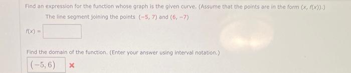 Solved Find an expression for the function whose graph is | Chegg.com