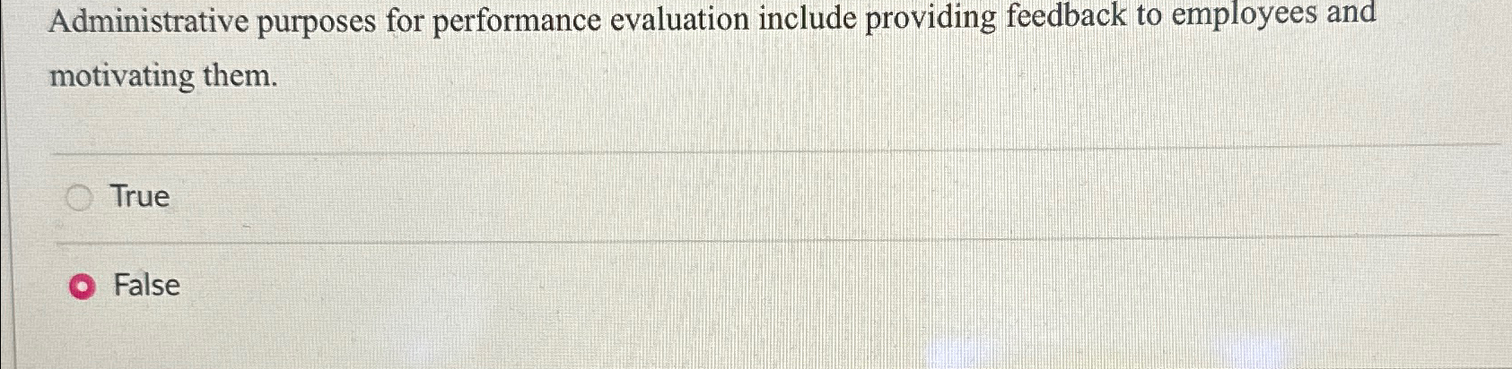 Solved Administrative purposes for performance evaluation | Chegg.com