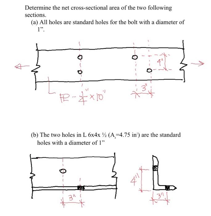 Solved Determine the net cross-sectional area of the two | Chegg.com