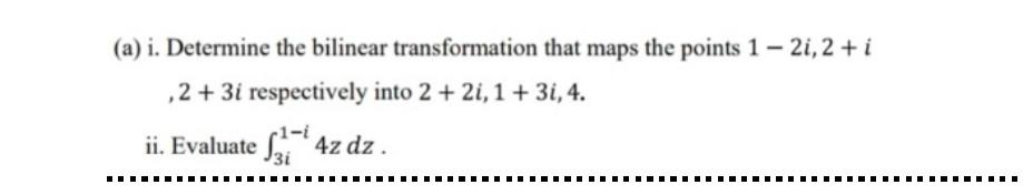 Solved (a) i. Determine the bilinear transformation that | Chegg.com