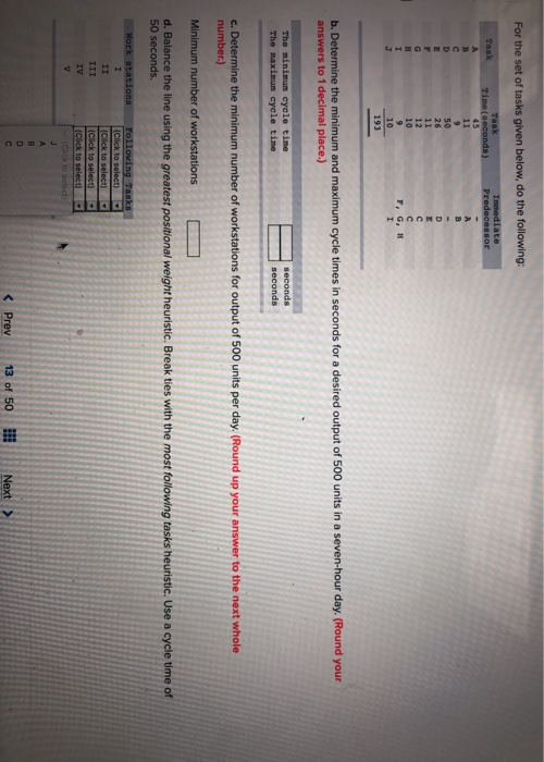 Solved For the set of tasks given below, do the following: | Chegg.com