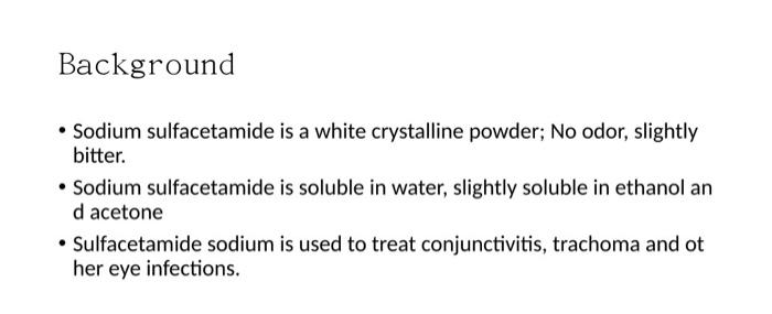 Experiment 3 Synthesis Sulfacetamide Sodium Purpose • | Chegg.com