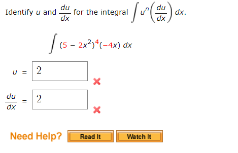 Solved Identify u ﻿and dudx ﻿for the integral | Chegg.com