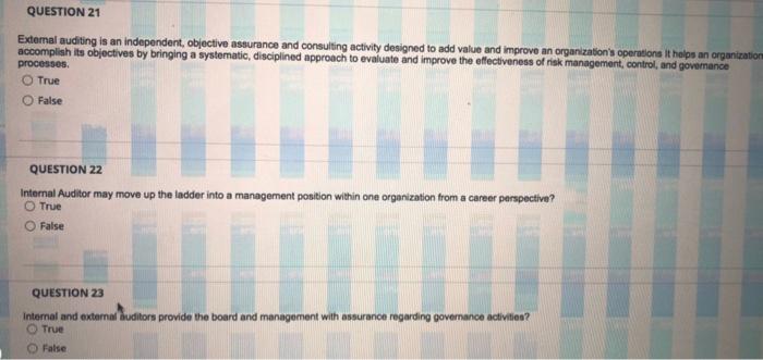 Solved Extemal auditing is an independent, objective | Chegg.com