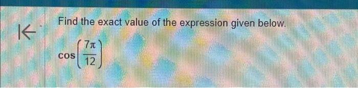 Solved Find the exact value of the expression given below. | Chegg.com