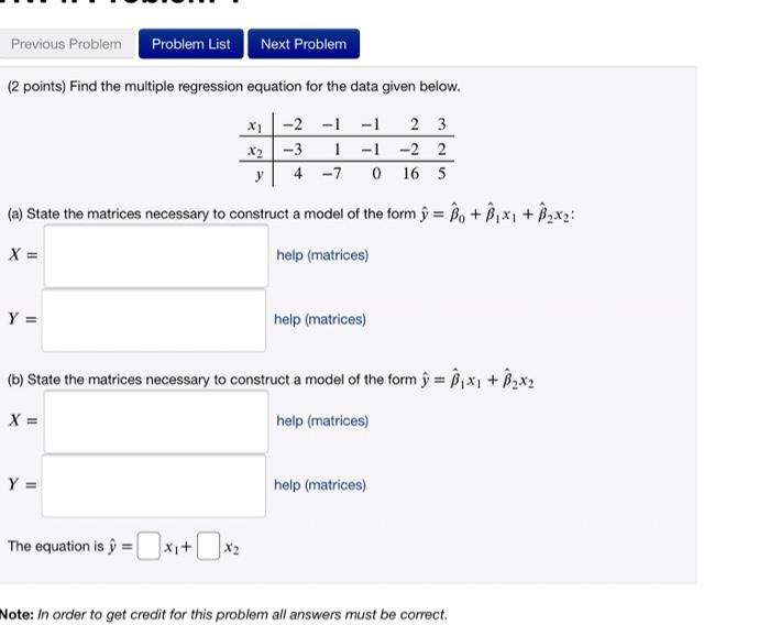 Solved Previous Problem Problem List Next Problem (2 points) | Chegg.com