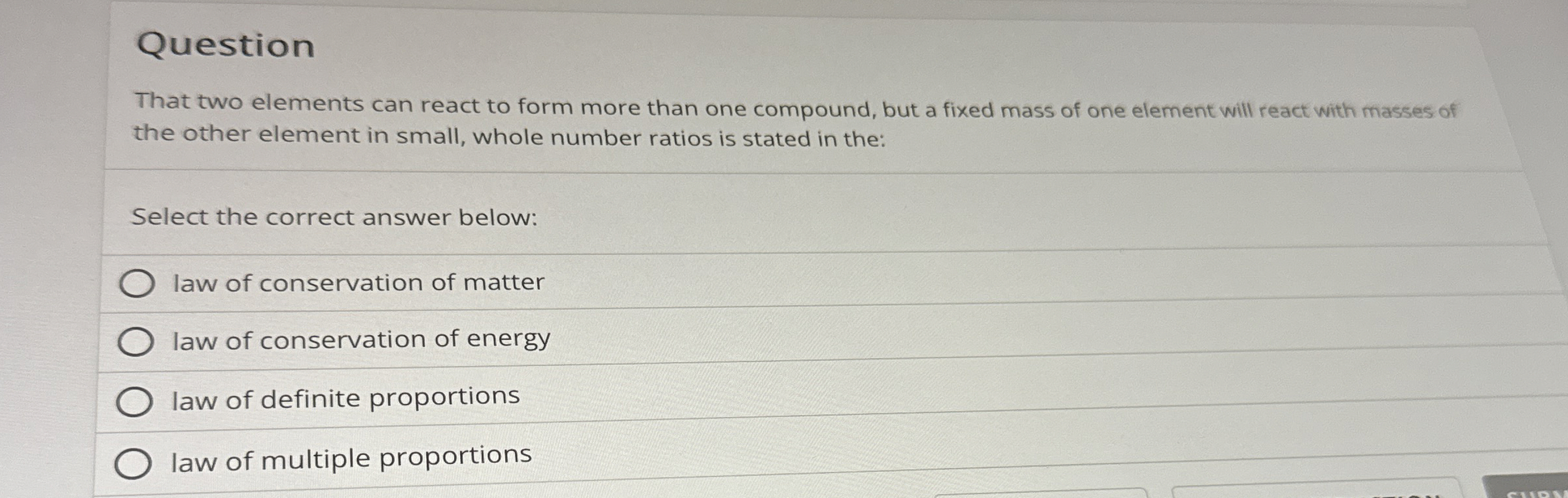 Solved QuestionThat two elements can react to form more than | Chegg.com