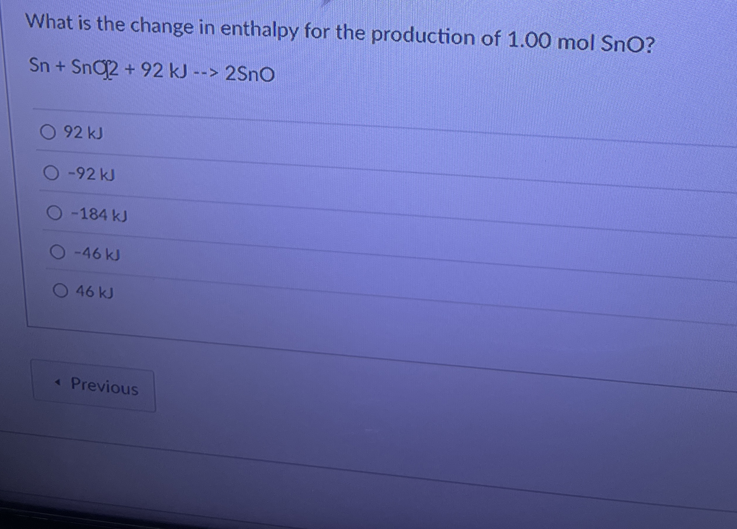 Solved What is the change in enthalpy for the production of | Chegg.com