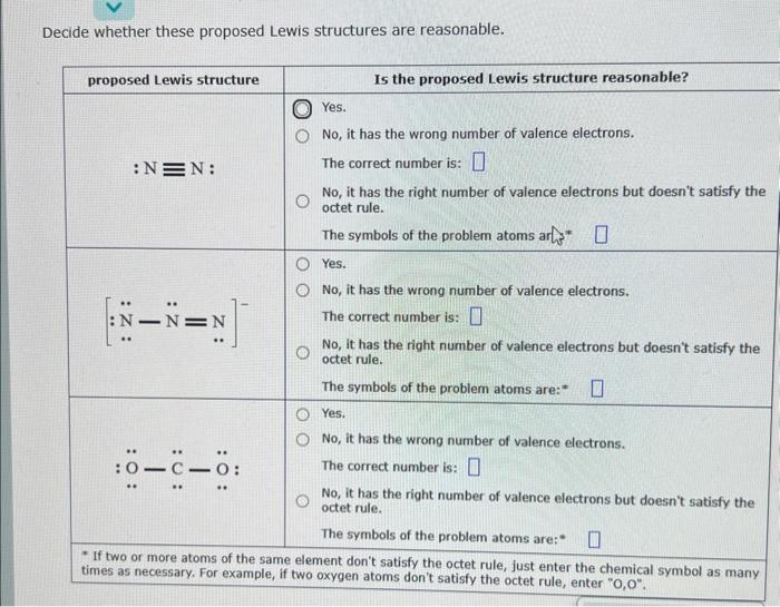 Solved Decide whether these proposed Lewis structures are | Chegg.com