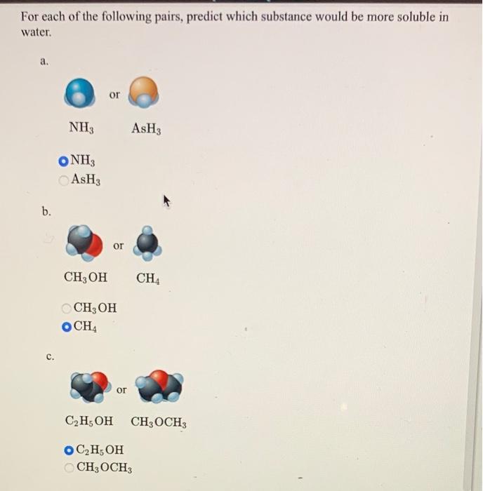 Solved For each of the following pairs, predict which | Chegg.com