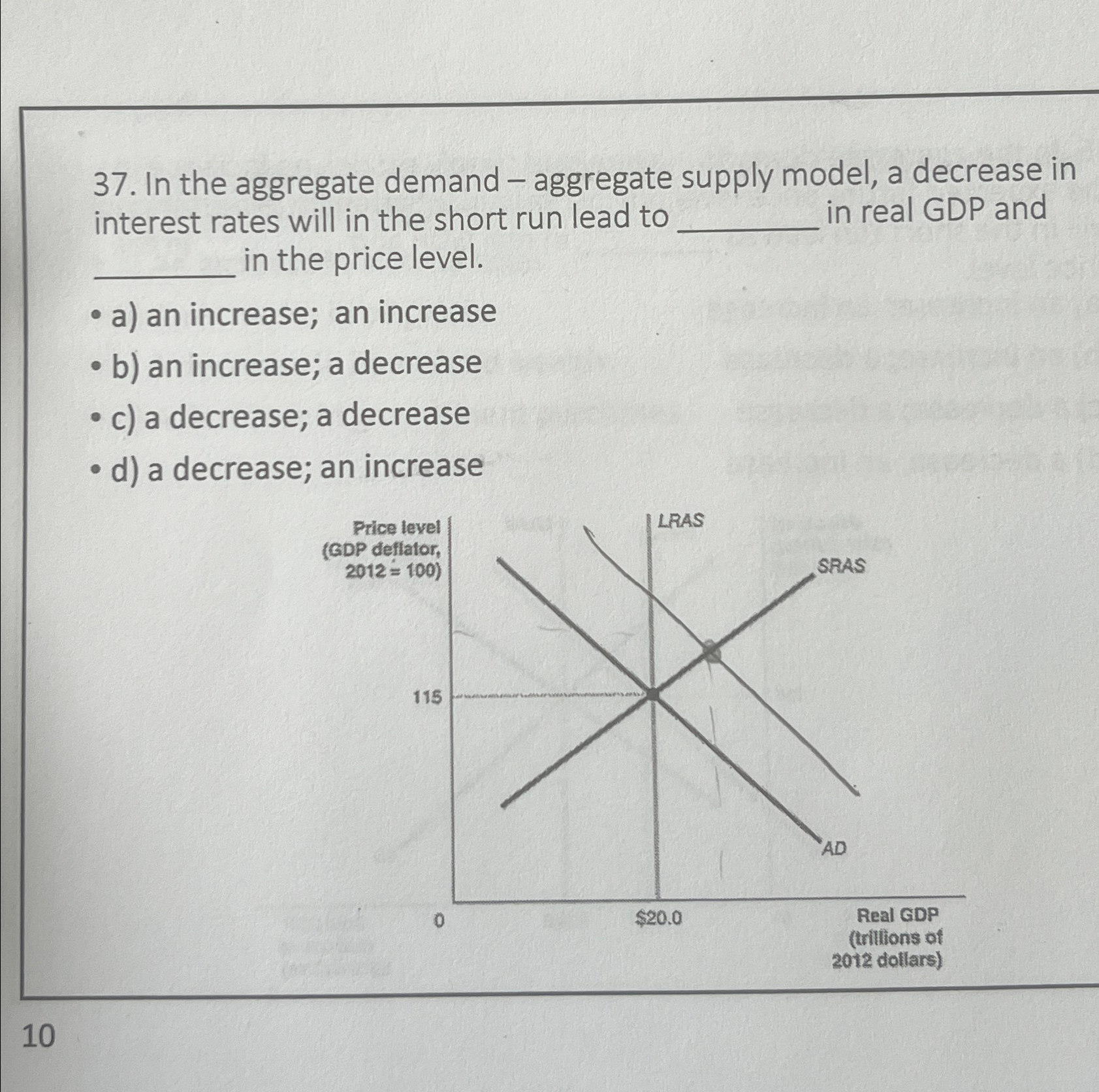 Solved In the aggregate demand - ﻿aggregate supply model, a | Chegg.com