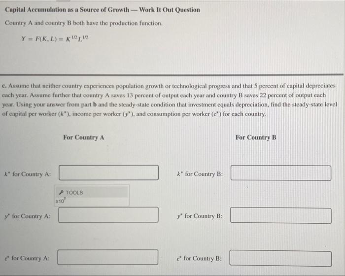 Solved Capital Accumulation as a Source of Growth-Work It | Chegg.com