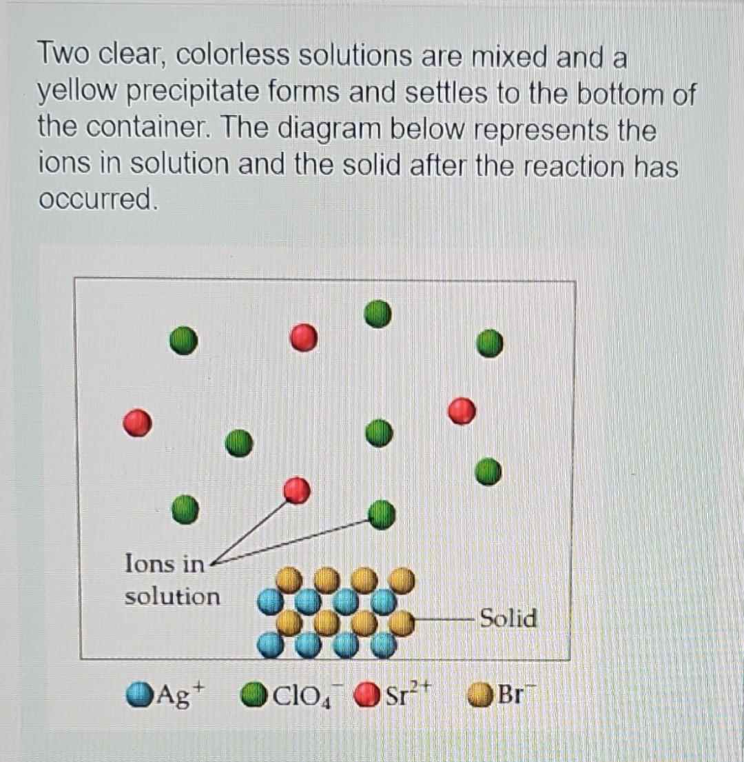 Solved Two clear, colorless solutions are mixed and a yellow | Chegg.com