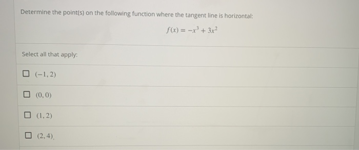 Solved Determine the point(s) on the following function | Chegg.com