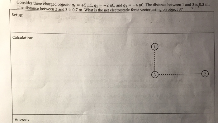 Solved 2. Consider three charged objects: 91 = + three | Chegg.com