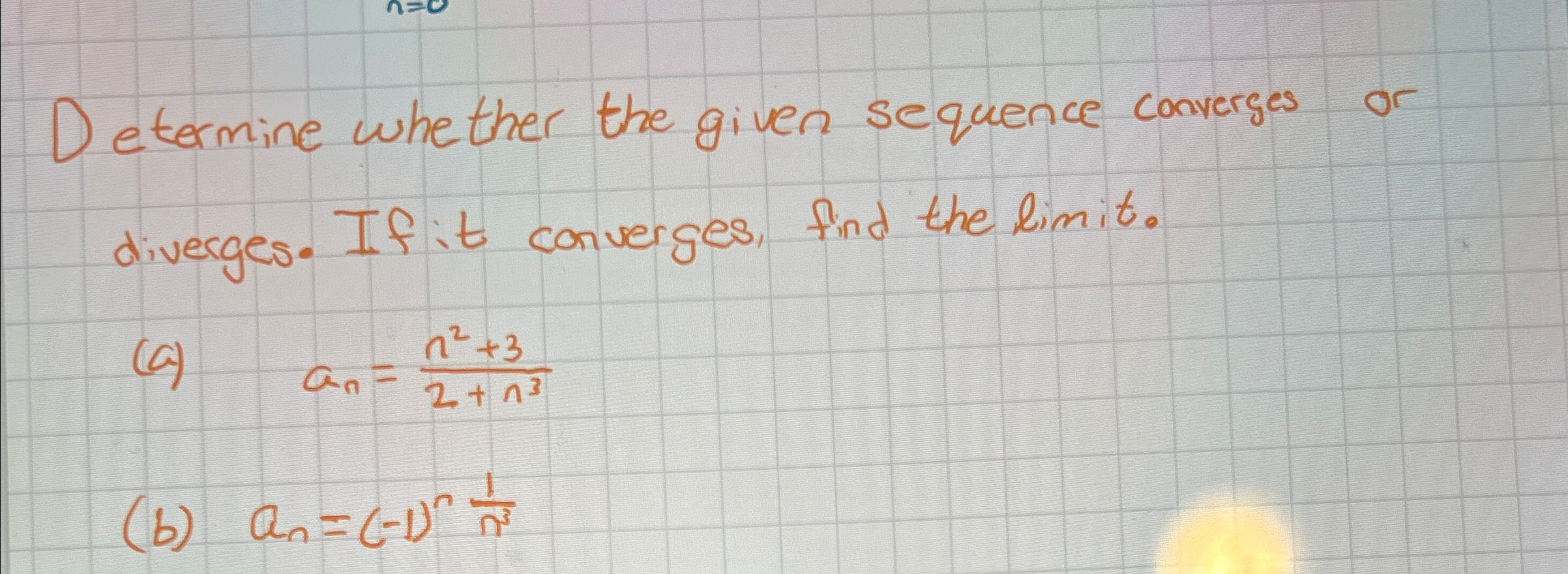 Solved Determine whether the given sequence converges or | Chegg.com