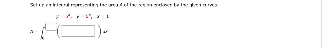 Solved Set up an integral representing the area A ﻿of the | Chegg.com