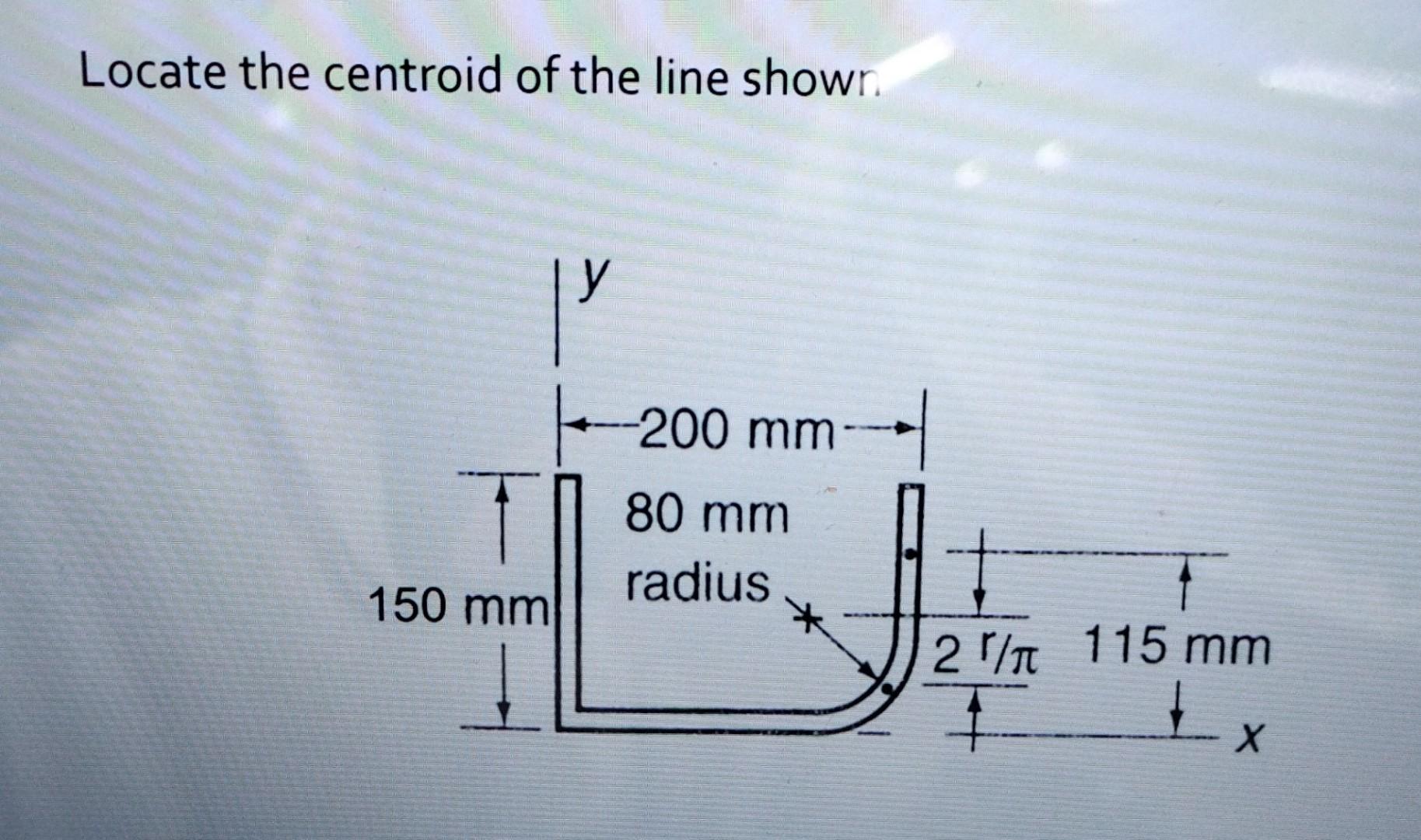 Solved Locate the centroid of the line showr. | Chegg.com