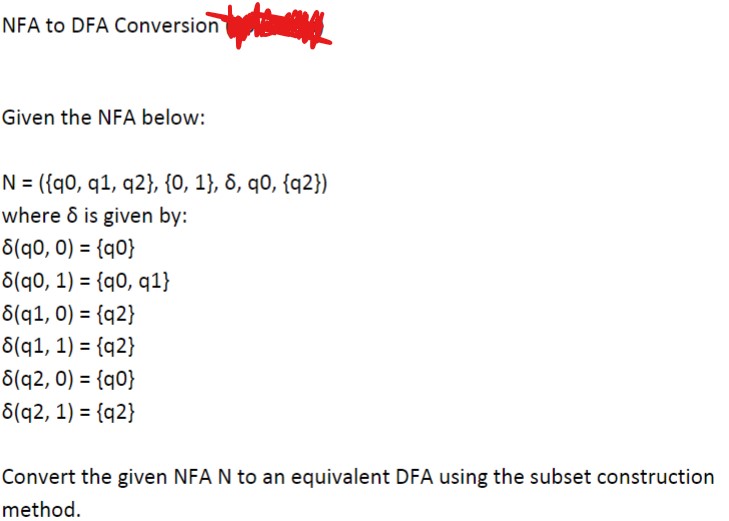 Solved NFA to DFA ConversionGiven the NFA | Chegg.com