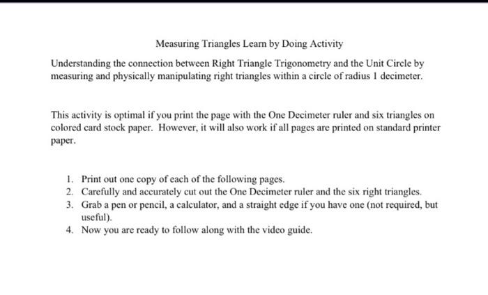 Solved Measuring Triangles Learn by Doing Activity | Chegg.com